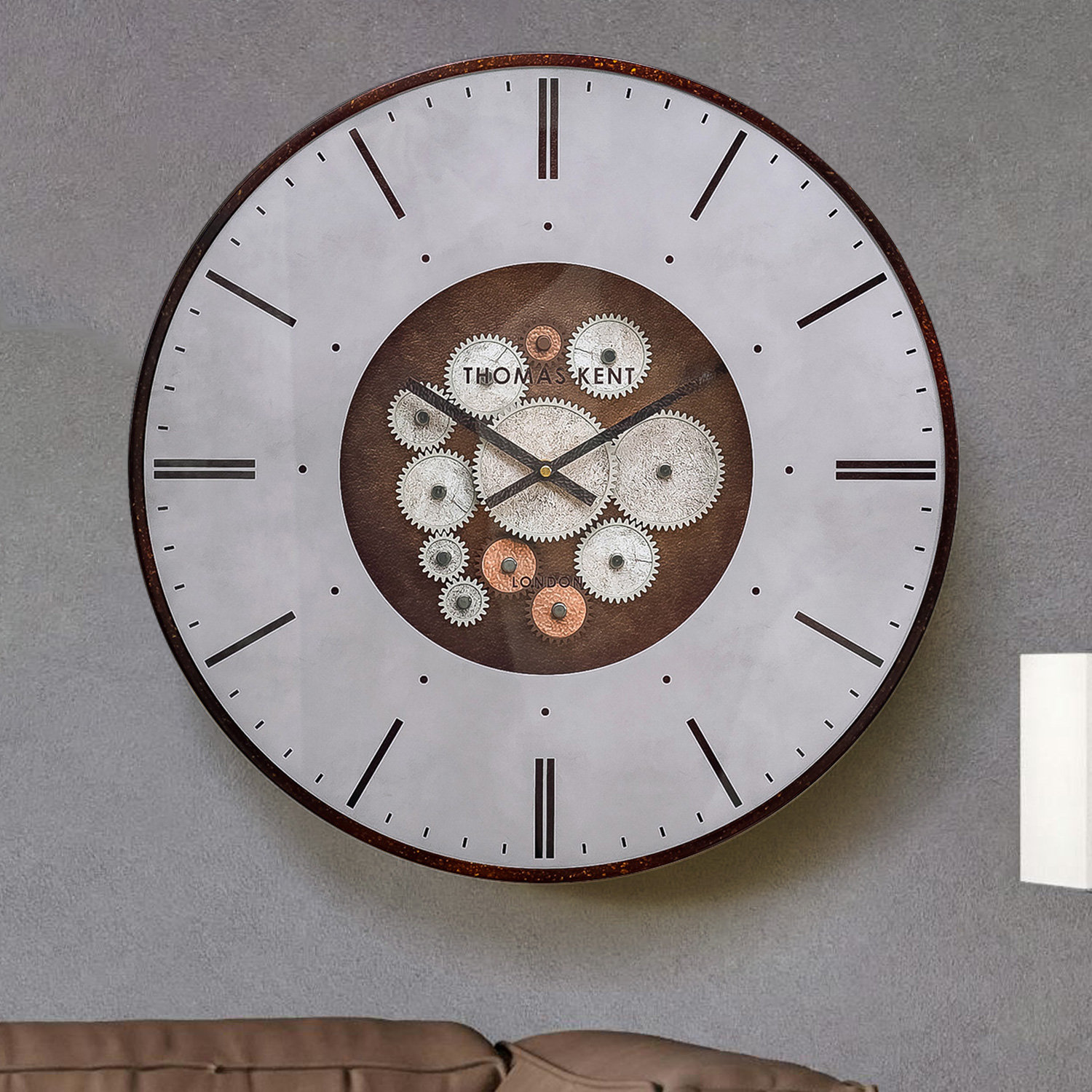 17 Stories Schlitz Oversized Real Moving Gear 20.87" Modern Industrial Steampunk Metal Wall ...